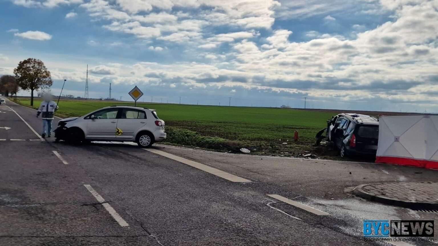 Tödlicher Verkehrsunfall auf der Landstraße bei Ober-Hilbersheim