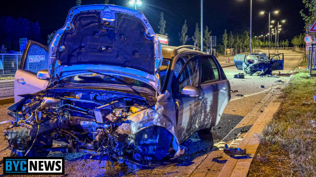 Mainz-Kastel: Unfall mit sieben Verletzten in der Nacht